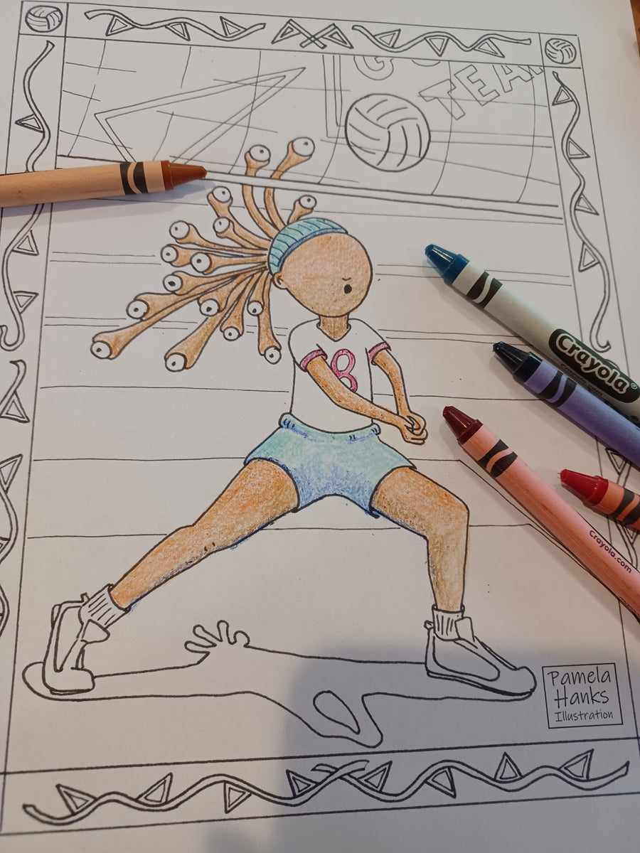 Go Team Coloring Page – Pamela Hanks Illustration