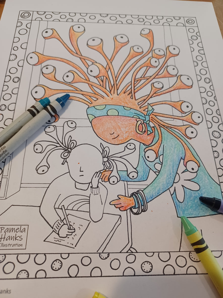 Miss Merrill: Coloring Page – Pamela Hanks Illustration